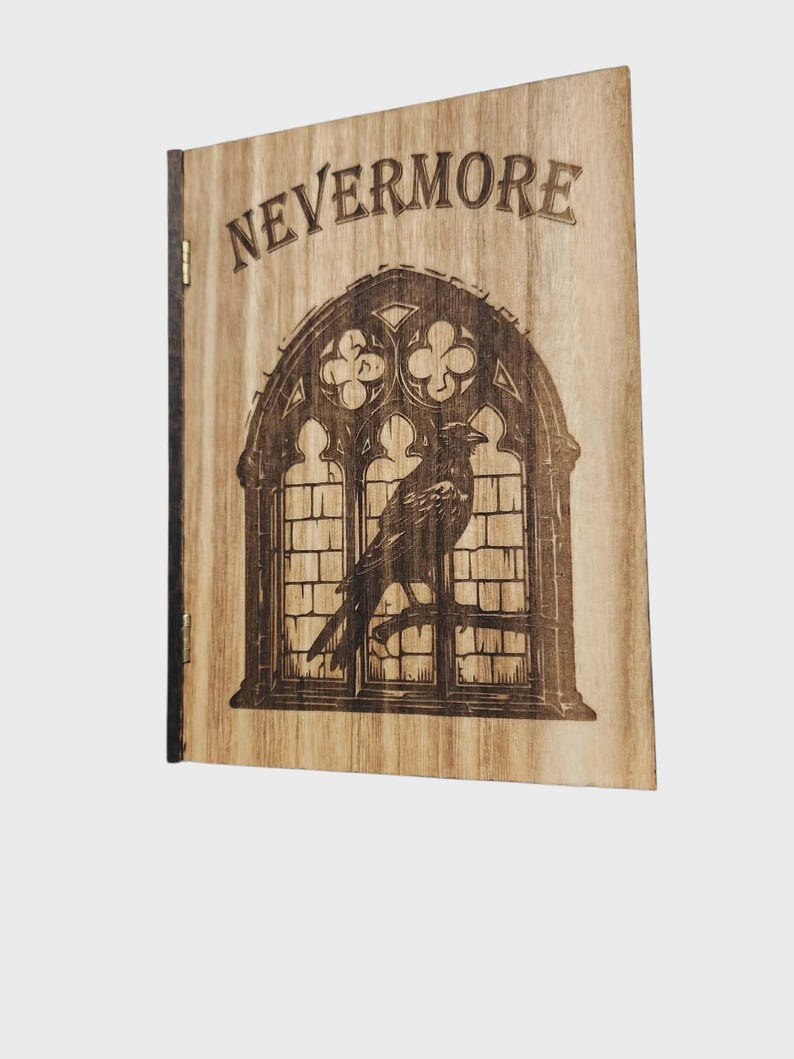 Nevermore V2 Wood Burned Laser Engraved Book Box ~ Memory Box, Bridal ...