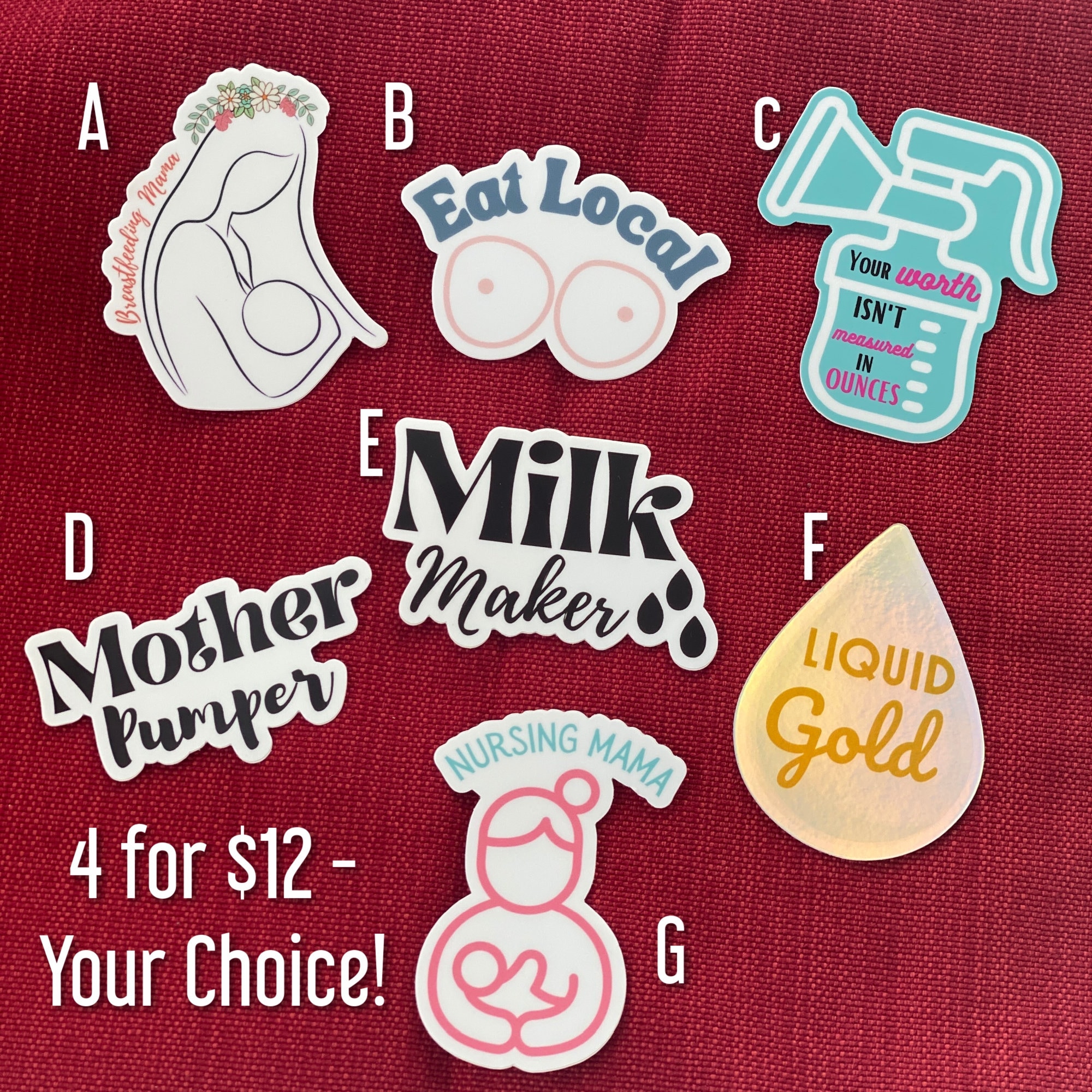 Breastfeeding Sticker Pack Pick 4 Pumping Sticker Pack - Etsy Australia