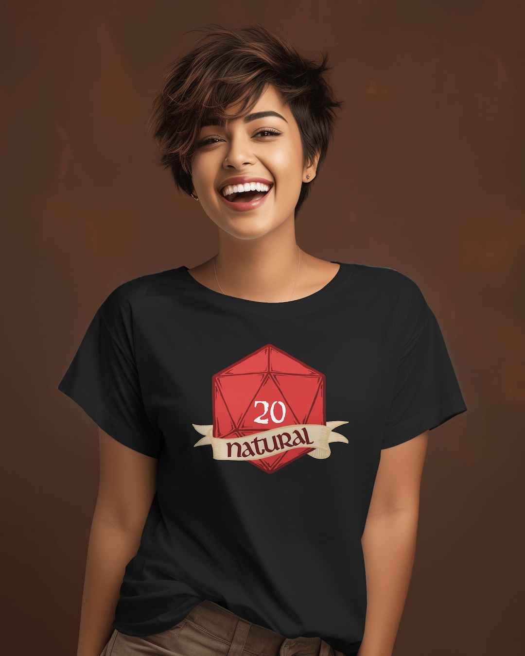 Red D20 Dice Critical Roll T-shirt, Natural Crit Tee, Tabletop Gamer ...