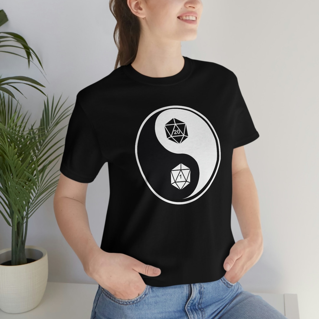 Yin Yang D20 Dice Shirt, Taoism Symbol D&D Dungeon Masters Gift for Him ...