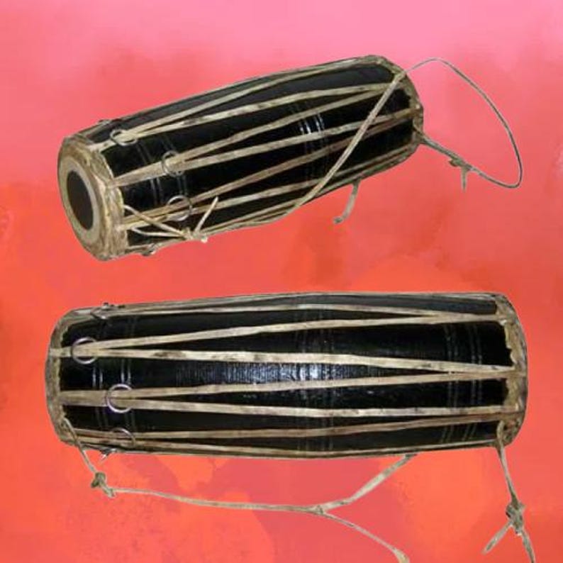 Hand Carved Madal Drum: Authentic Nepali Folk Instrument - Etsy