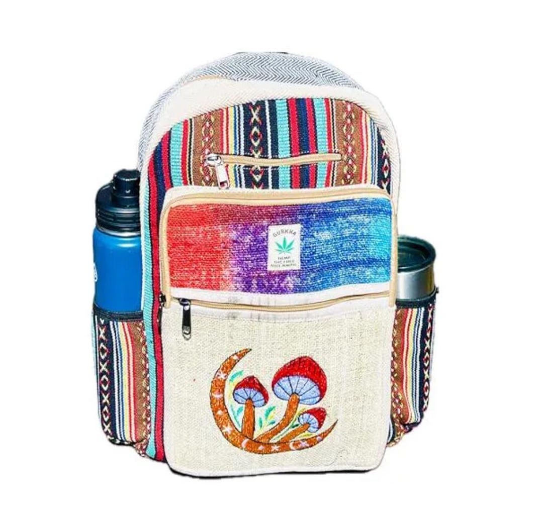Gurkha Handmade Himalayan Hemp Backpack for Festival, Hiking, Laptop ...