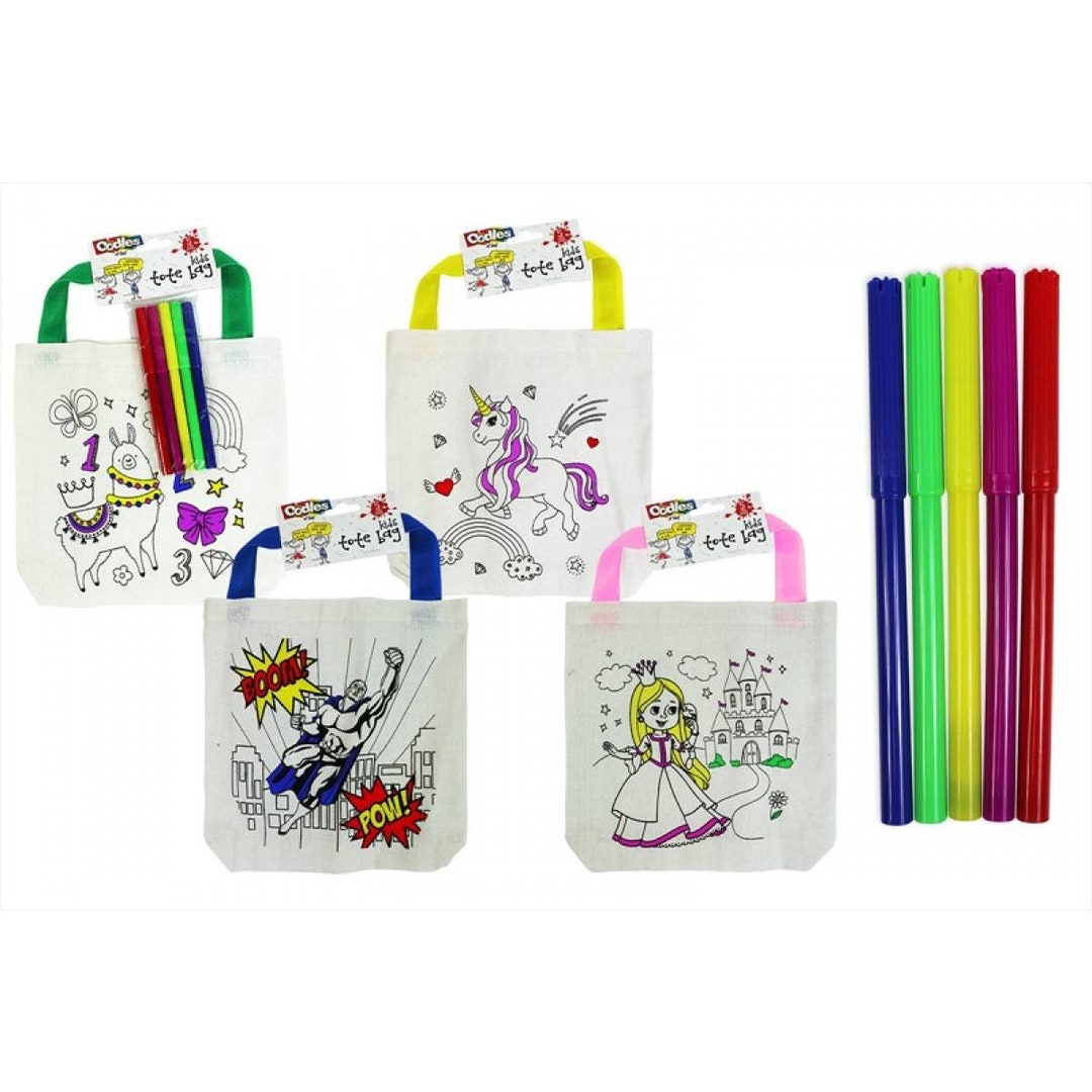 Kids Tote Bag With Colouring Pens Colour Your Own Case Busy - Etsy