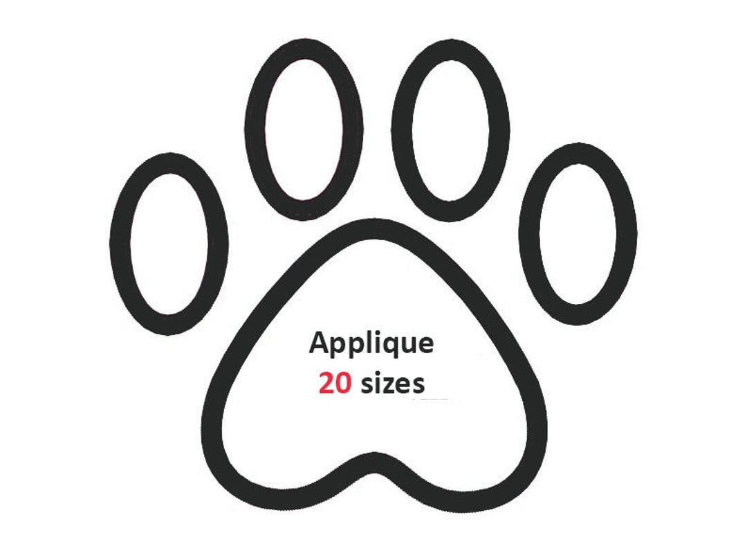 Dog Paw Print Applique Design Embroidery Machine -instant Download File ...