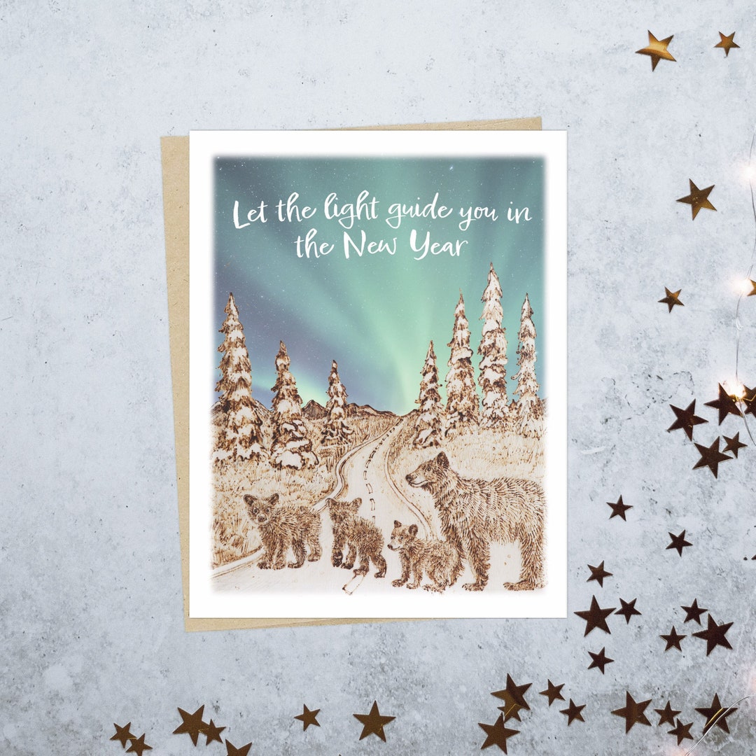 Let the Light Guide You Bears New Year Card - Etsy