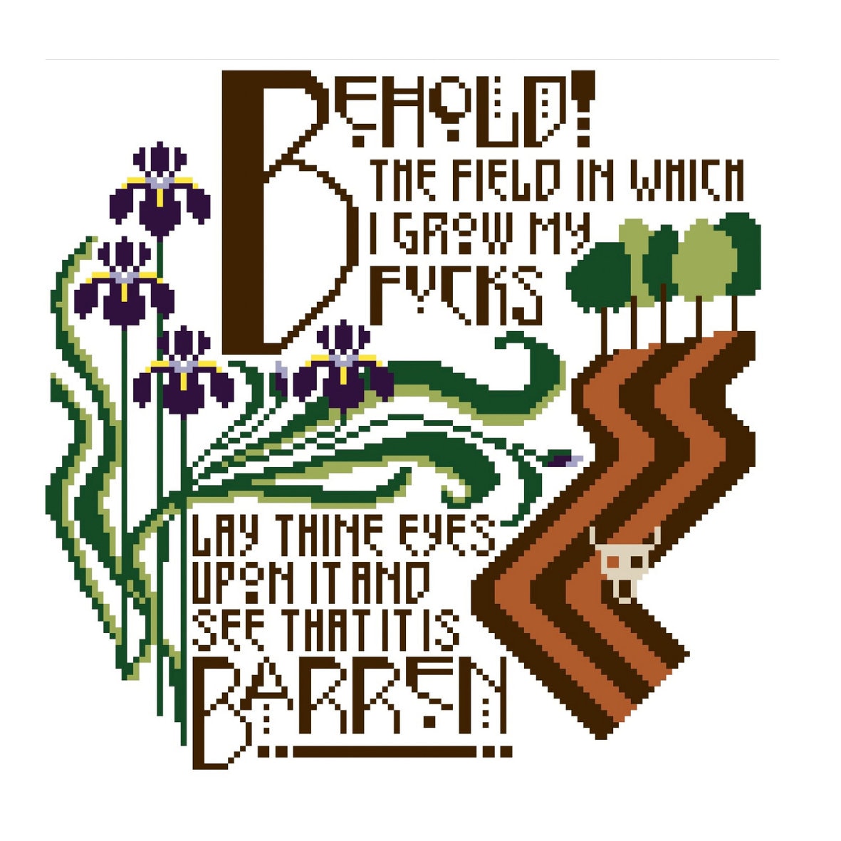 Modern Cross Stitch Pattern, Funny Cross Stitch, Behold! My Field of ...
