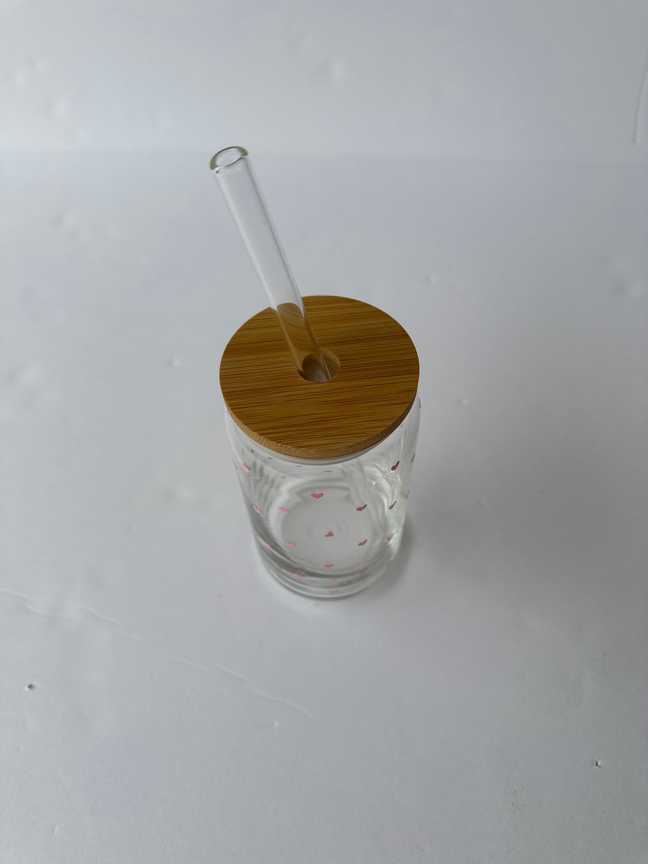 Mini Hearts Glass Can, Iced Coffee Cup, Valentines Day, Heart Glass Cup ...