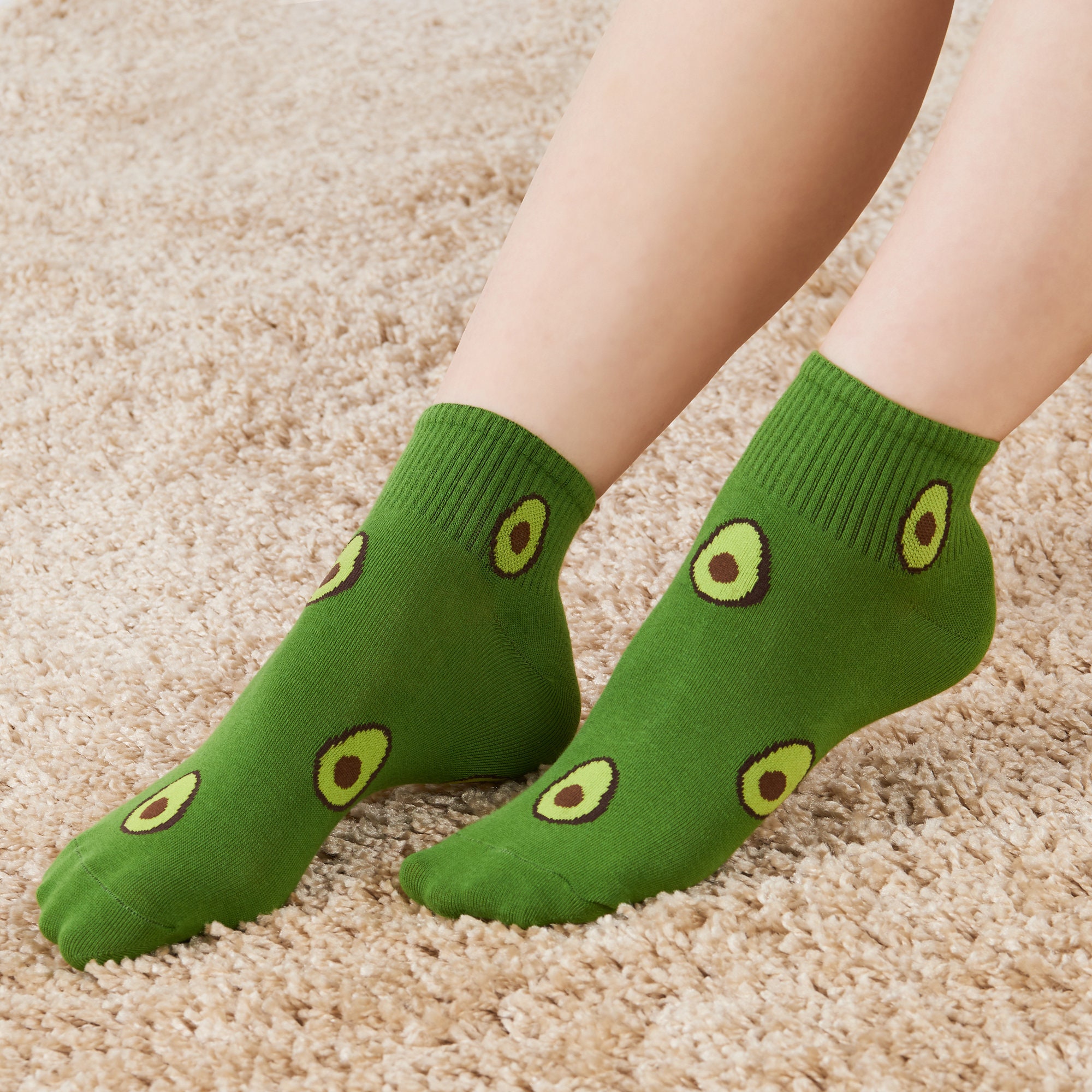 Avocado Pattern Ankle Socks Cute Socks Gift for Her - Etsy