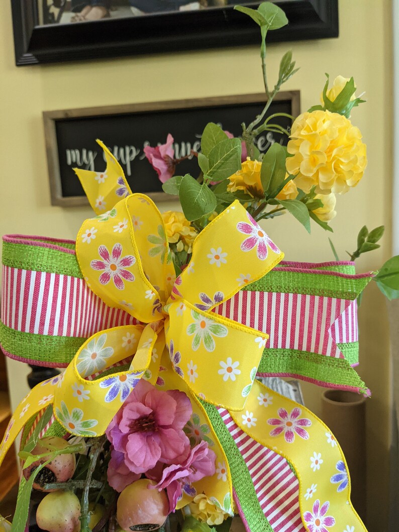 Swag for Lantern Porch Light, Mail Box or Lamp Post Yellow Pink Green ...