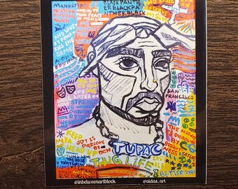 Tupac Shakur Portrait Vinyl Decal Sticker for - Etsy