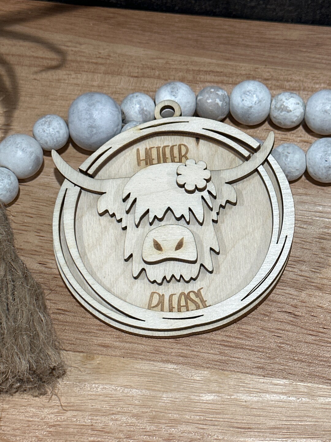 Highlander Cow / Highlander Cow Charm / Cows / Unfinished / Wooden Car ...