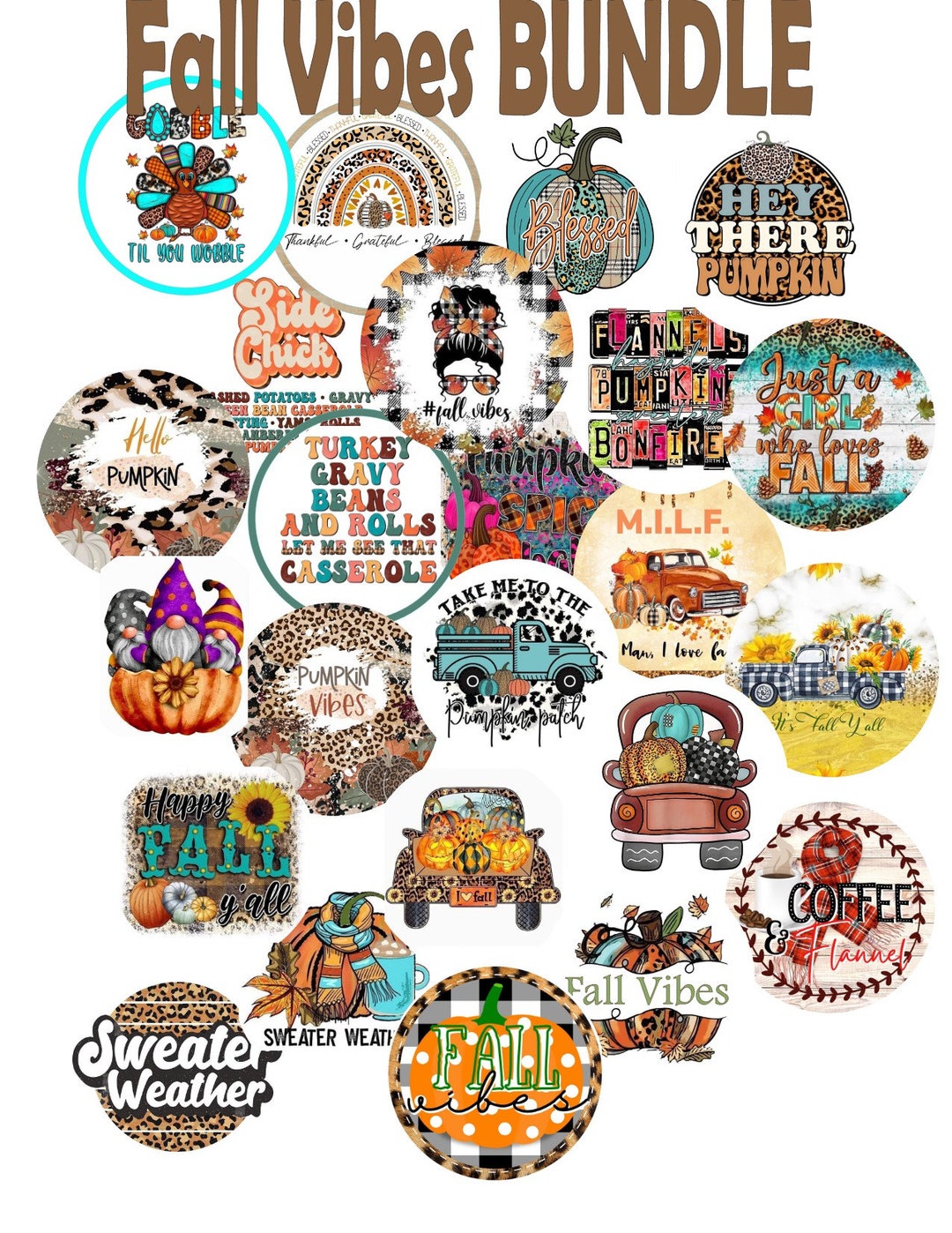 Fall Vibes Cardstock Rounds Grab Bag, Fresheners Cardstock, Cardstock ...