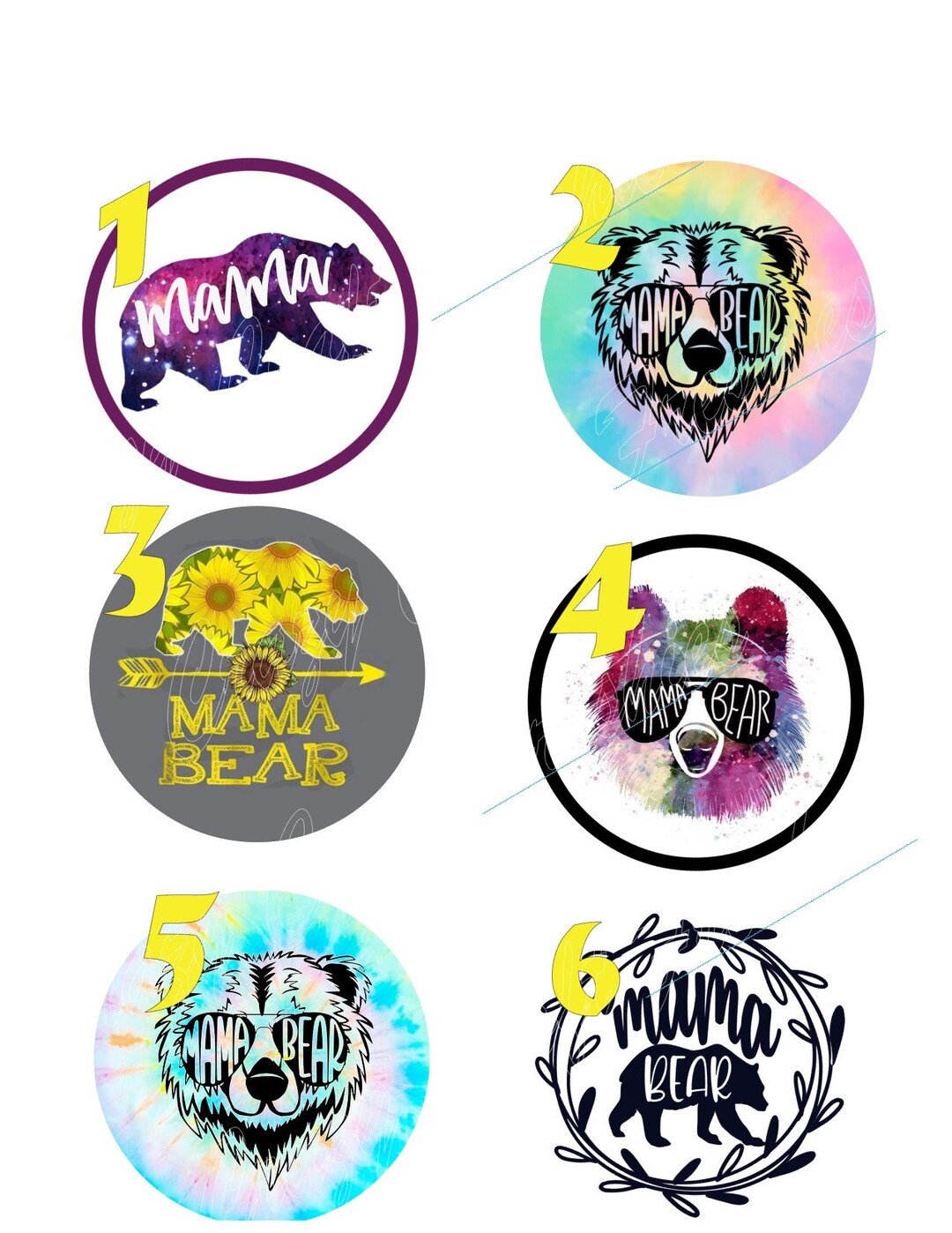 Mama Bear Cardstock Rounds /fresheners Cardstock/ Cardstock ...