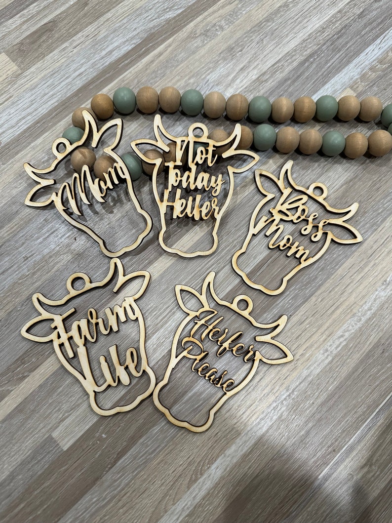 Heifer Cow / Cows / Unfinished / Wooden Car Charms / Unfinished / DIY ...