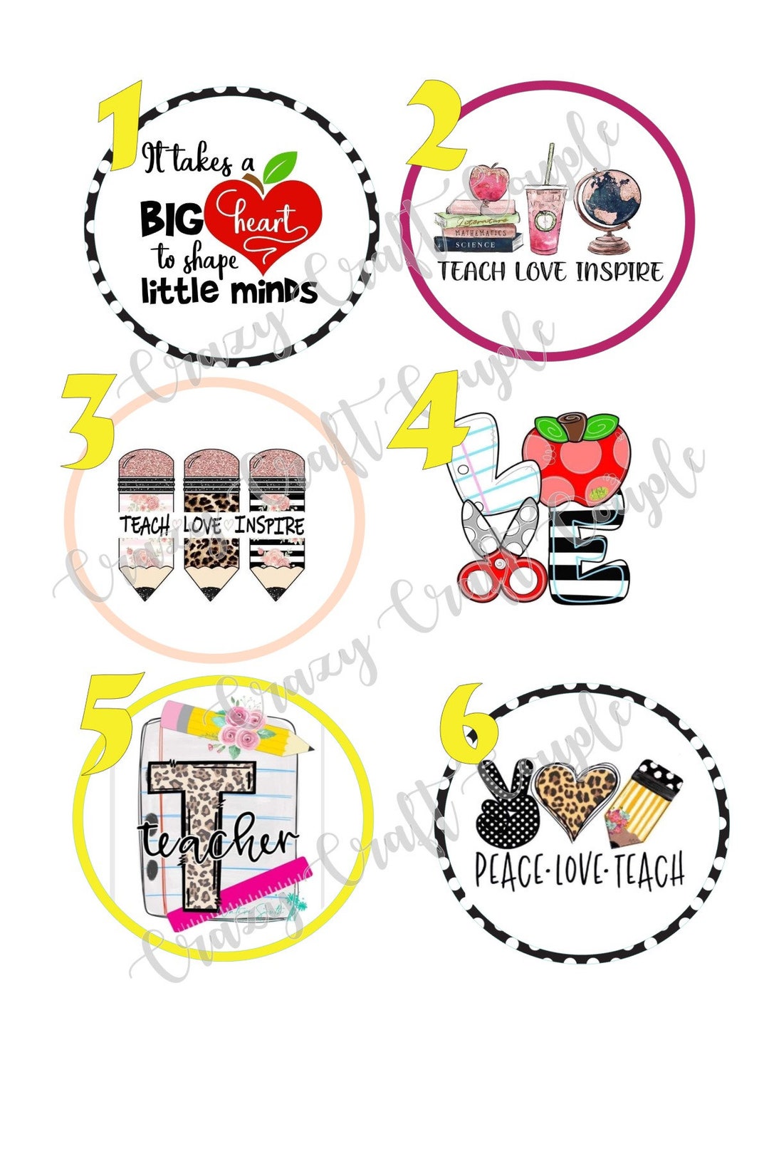 Teacher Life/ Teacher Cardstock Rounds /fresheners Cardstock/ Cardstock ...