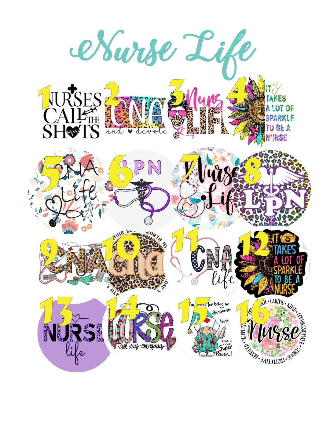 Nurse Life/ CNA/ Nurse /LPN Nurse Cardstock Rounds /fresheners ...