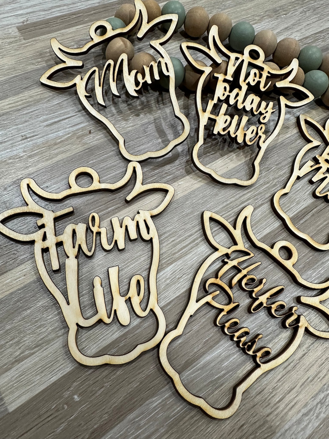 Heifer Cow / Cows / Unfinished / Wooden Car Charms / Unfinished / DIY ...