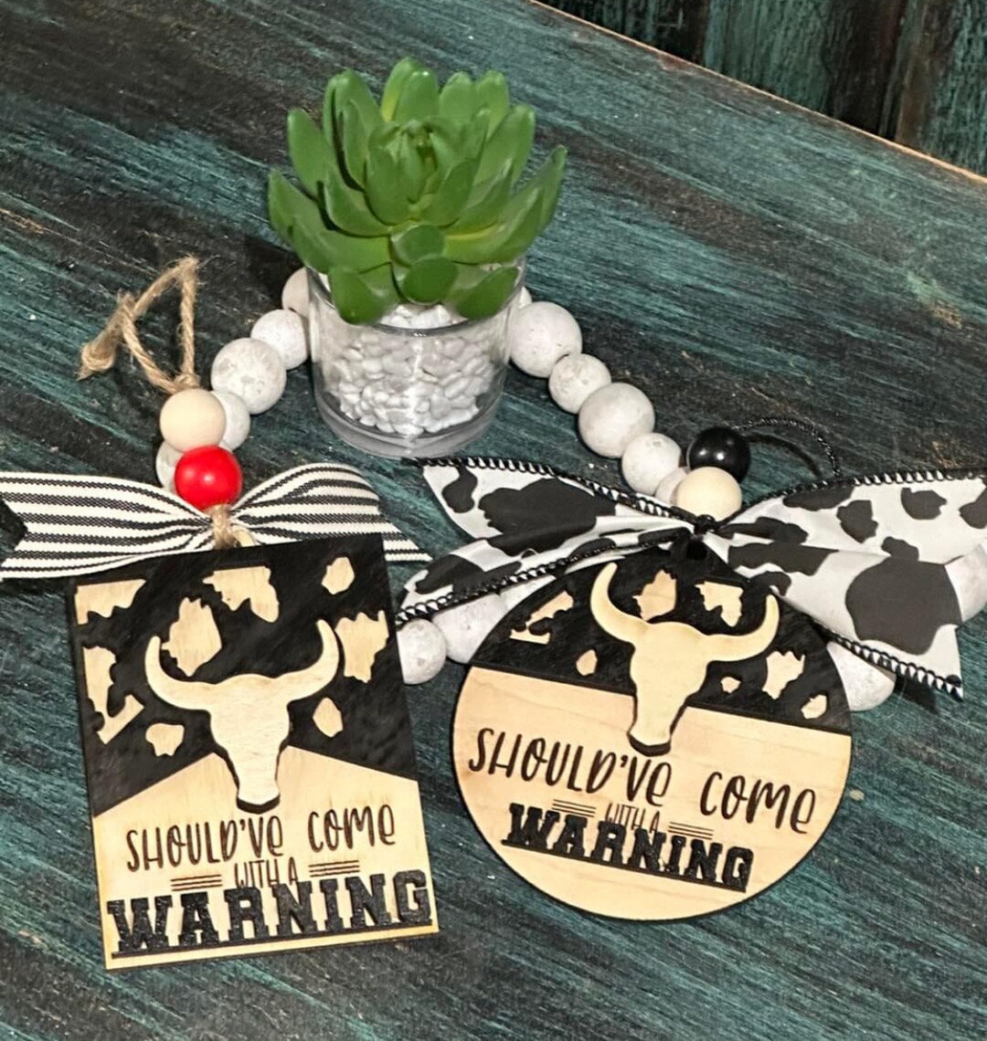 Unfinished DIY Car Charms, Bogg Bag Charm, Western Car Charms, Warning ...