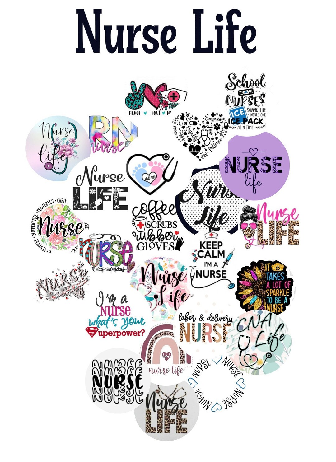 Nurse Life, Nurse, Nurse School, Cardstock Rounds Grab Bag, Medical ...