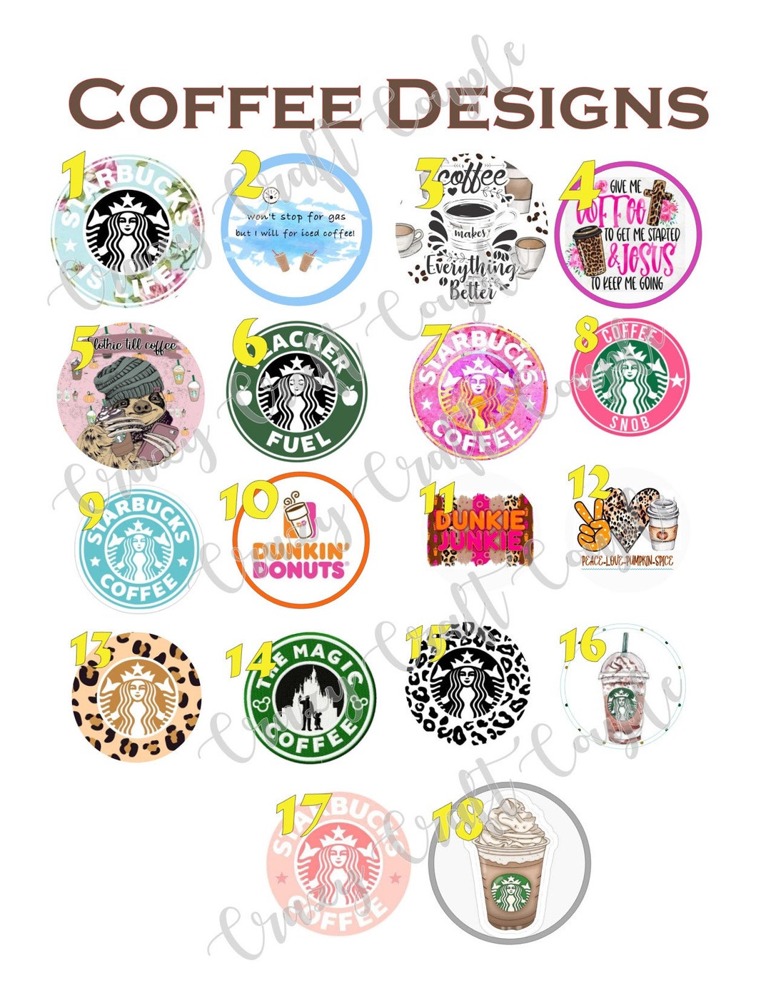 Coffee Cardstock Rounds /fresheners Cardstock/ Cardstock ...