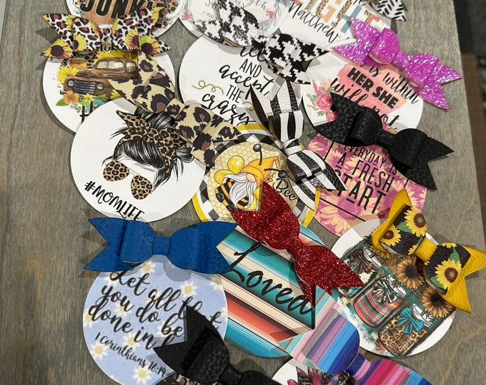 Leather Bow Cardstock Bundles / Cardstock Rounds Grab Bag /fresheners ...