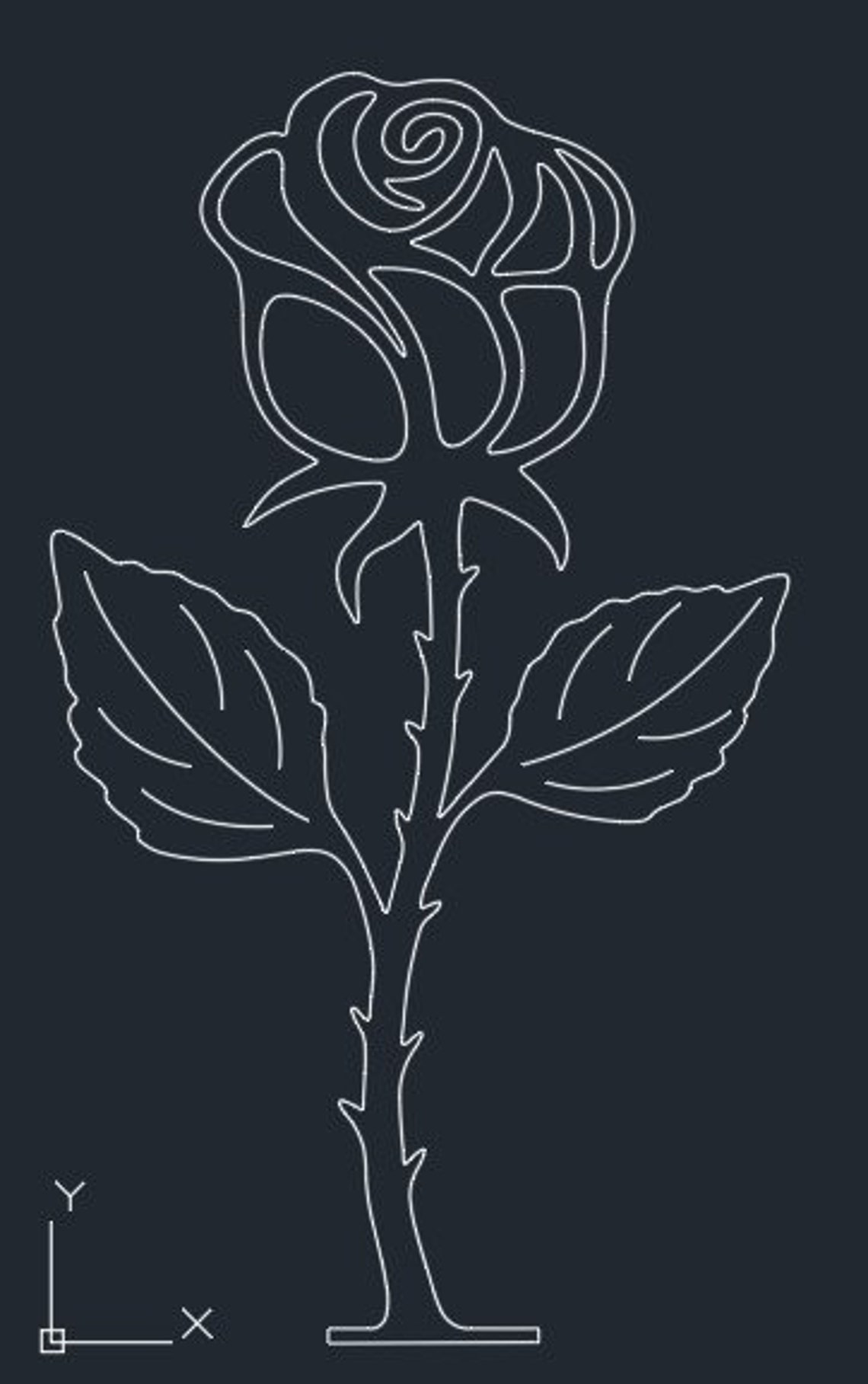 Rose DXF Download - Etsy