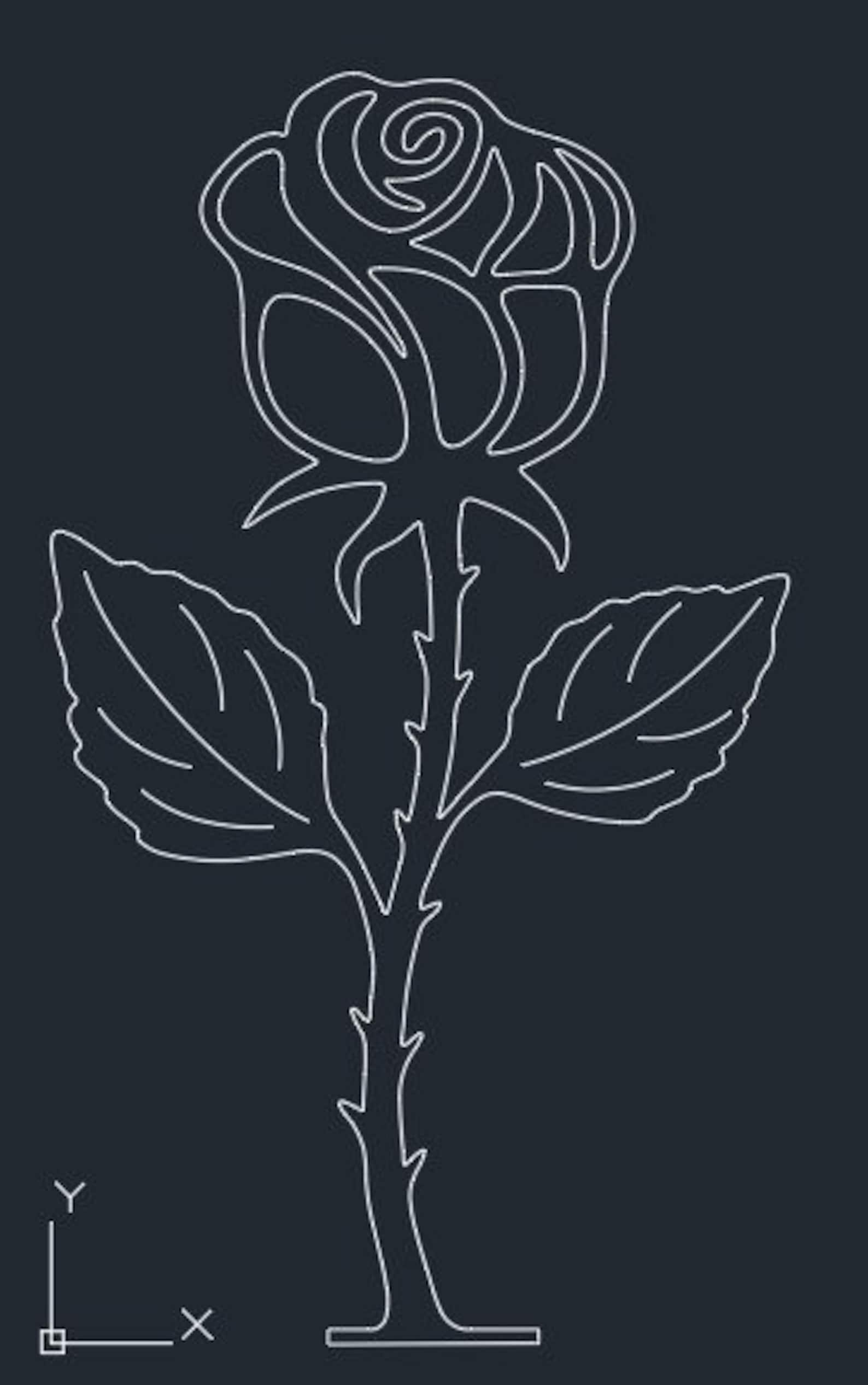 Rose DXF Download - Etsy