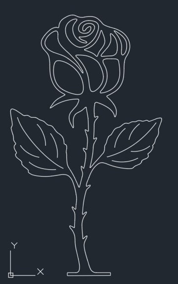 Rose DXF Download - Etsy