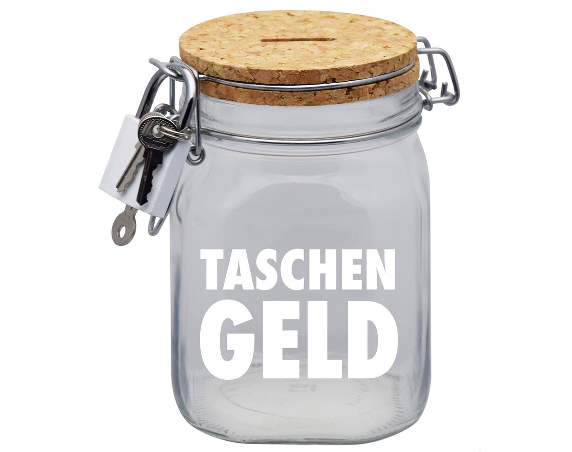 Spardose Geld Geschenk Ideen Taschen Geld Transparent Größe L 1 Liter ...