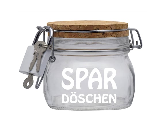 Spardose Geld Geschenk Ideen Spar Döschen Transparent Größe S | Etsy