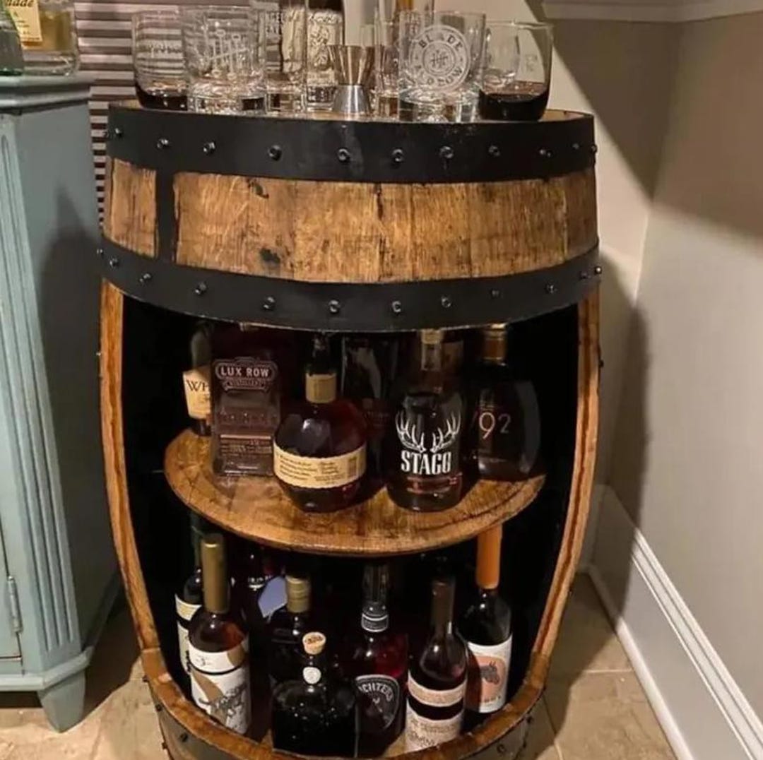 Bourbon Barrel Display Cabinet Whiskey Barrel Cabinet - Etsy