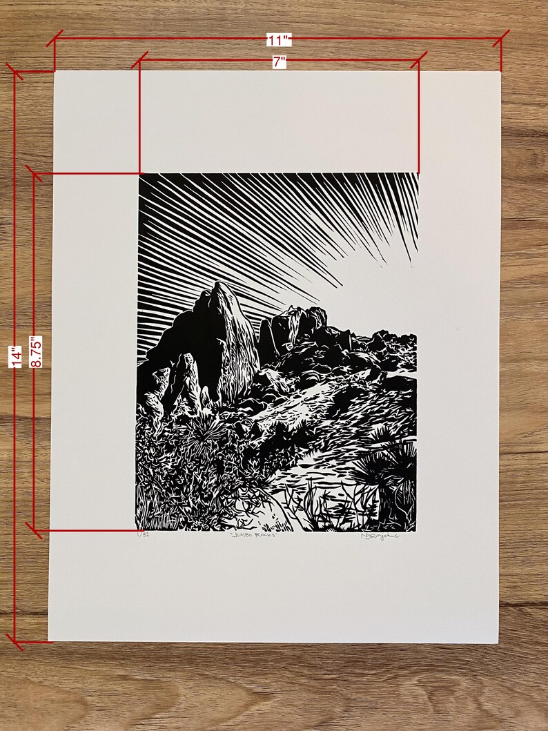 Jumbo Rocks Linocut Print - Etsy