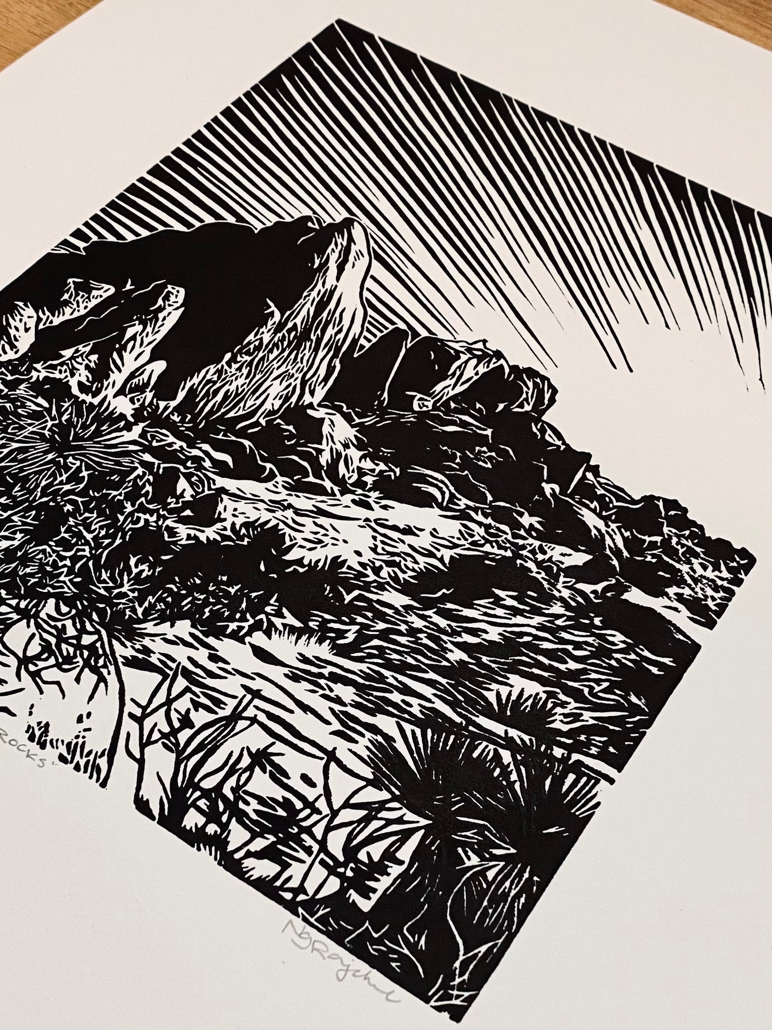 Jumbo Rocks Linocut Print - Etsy
