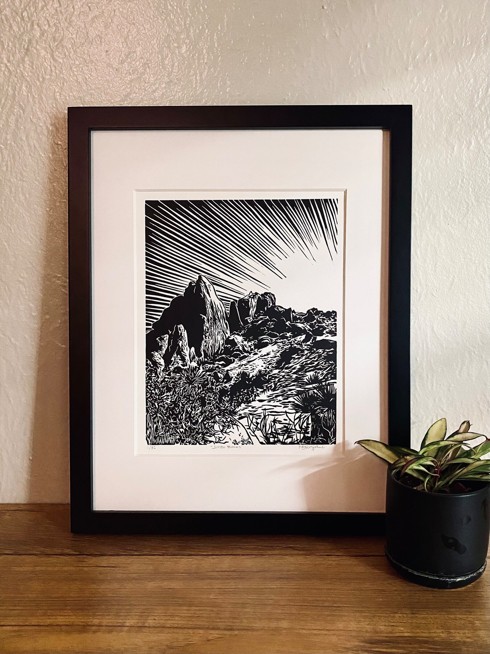 Jumbo Rocks Linocut Print - Etsy