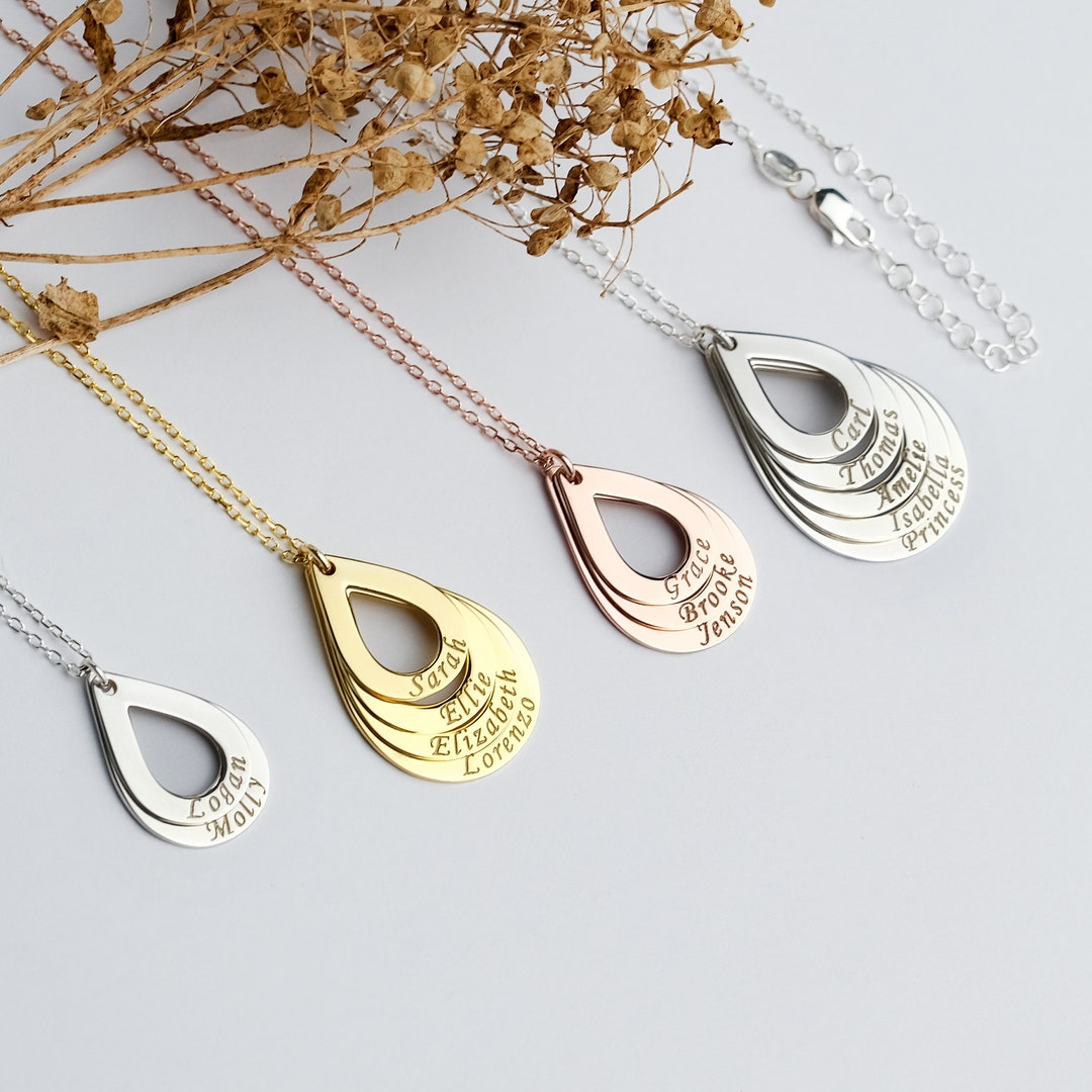 Multiple Name Necklace,family Name Necklace,personalized,children Name ...