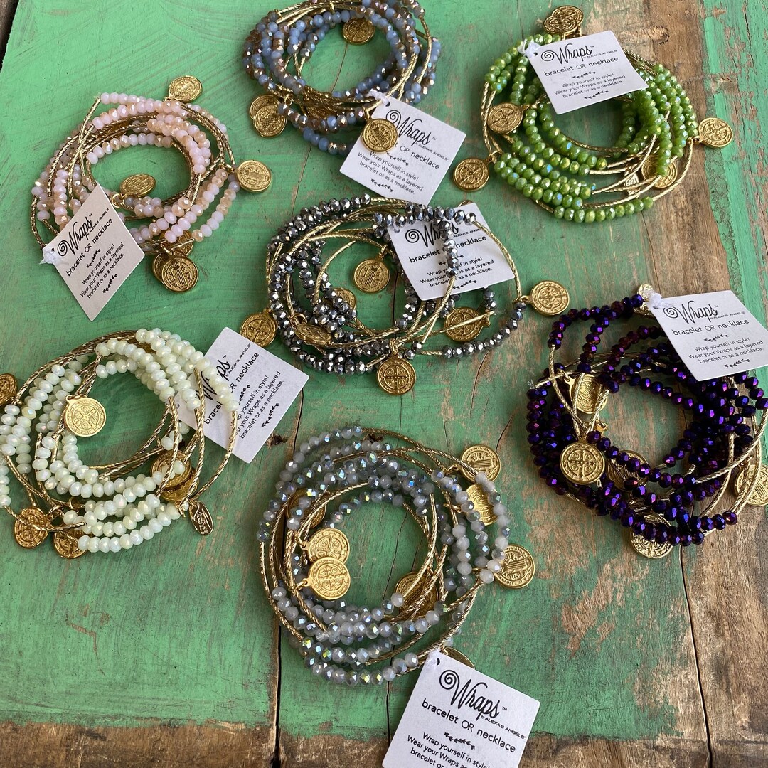 Gold Crystal St Benedict Protection Wrap Necklace or Bracelet - Etsy