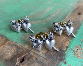 Vintage Jesus Pin, Sacred Heart, Altar-rosary Society Brooch, Aluminum ...