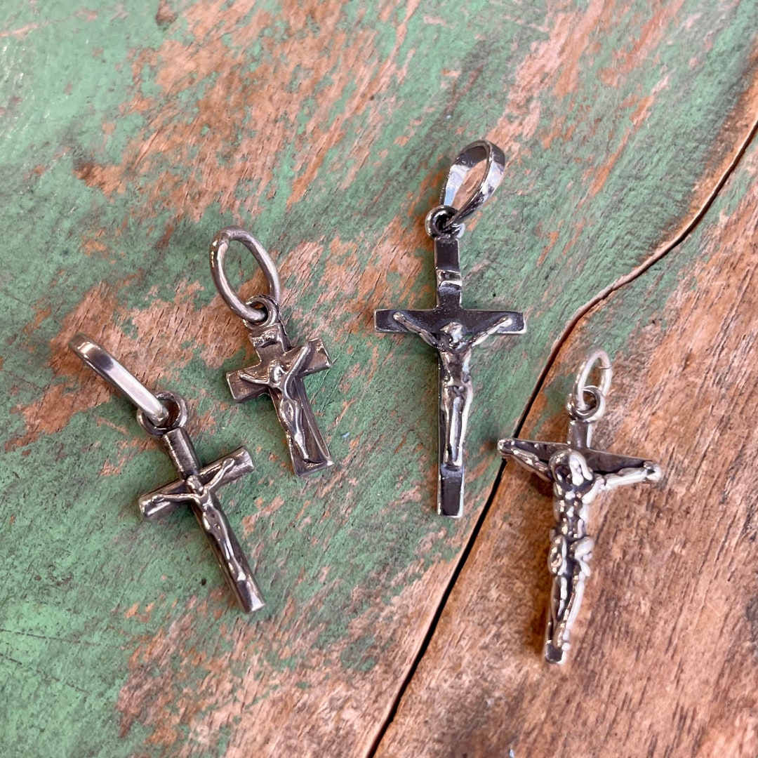 Sterling Silver Simple Crucifix - Etsy