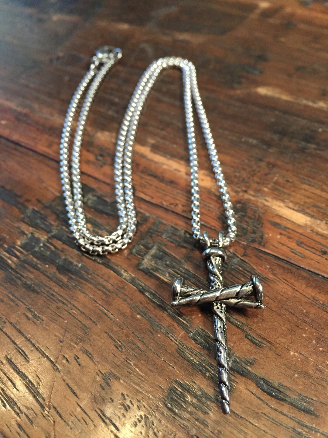 Men's Nail Cross Necklace - Etsy