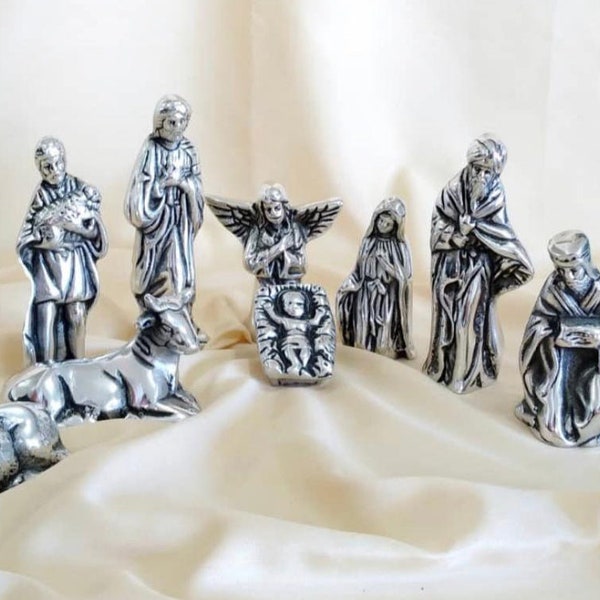 Pewter Nativity Set - Etsy