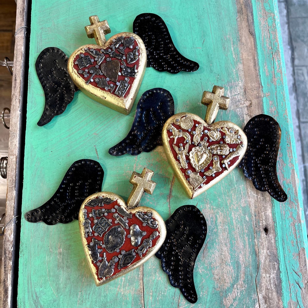 Small Milagros Corazon With Tin Wings - Etsy