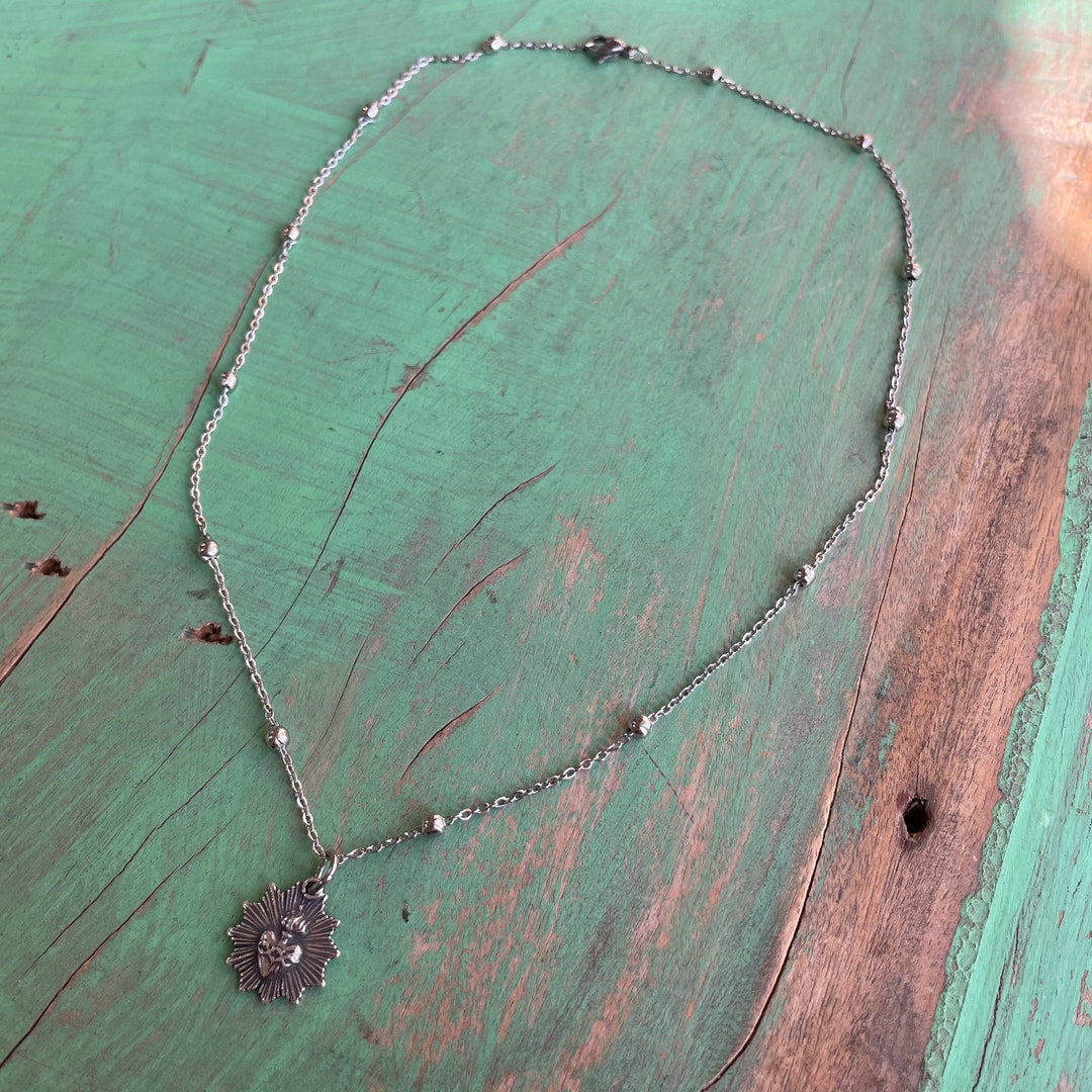 Sacred Heart Burst Chain - Etsy