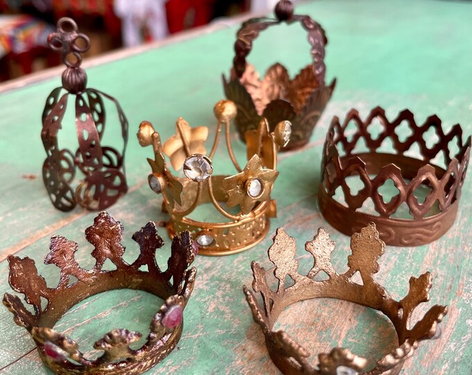 4 Rusted Flower Crowns Aged Metal Flowers Rustic Tiara Headband Jewelry ...