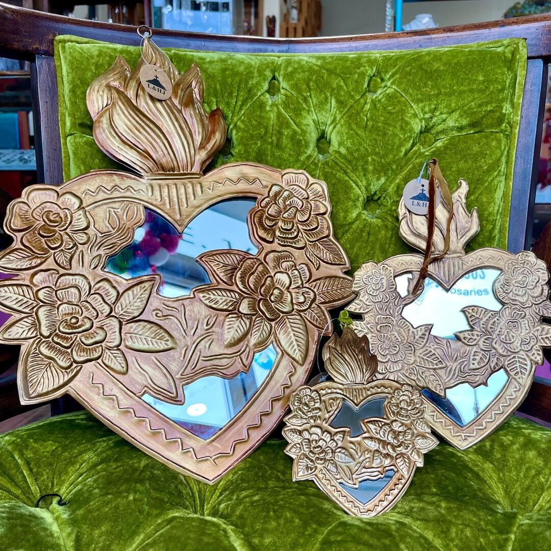 Tin Immaculate Heart of Mary Mirror - Etsy