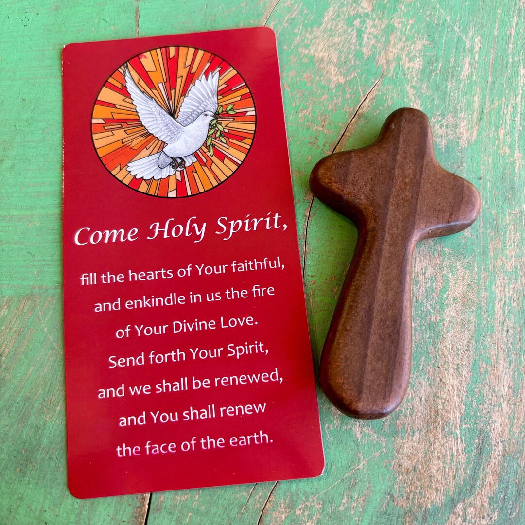 Holy Spirit Confirmation Palm Cross With Prayer Card - Etsy