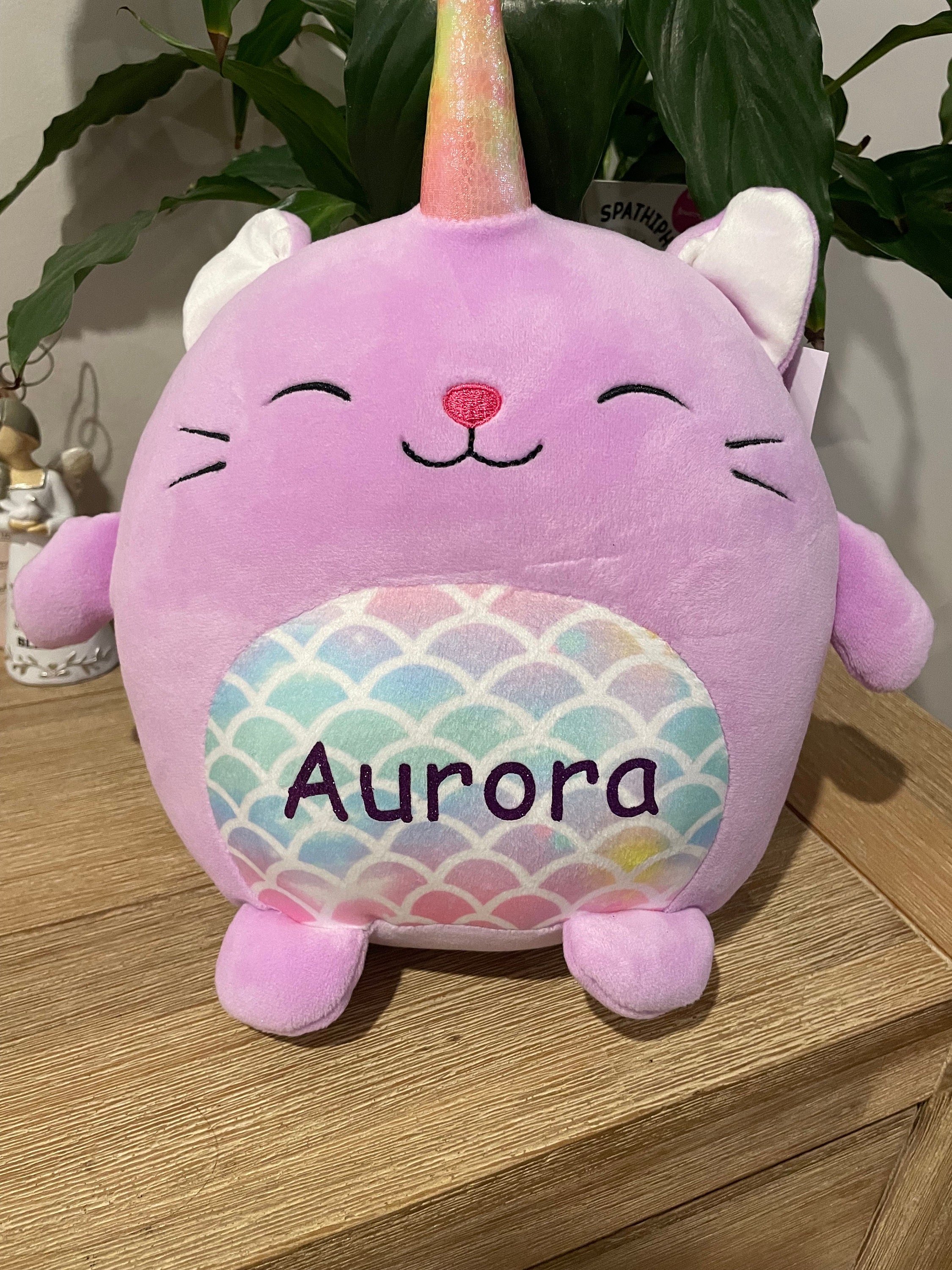 Personalised Squish Toy, Soft Children’s Plush Toy, Glitter ...