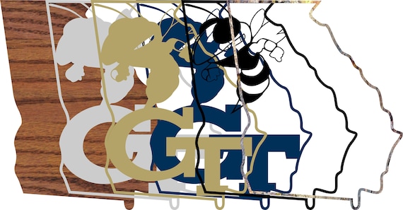 GA Tech Laser Cut File 3D Layered Wall Art - Etsy