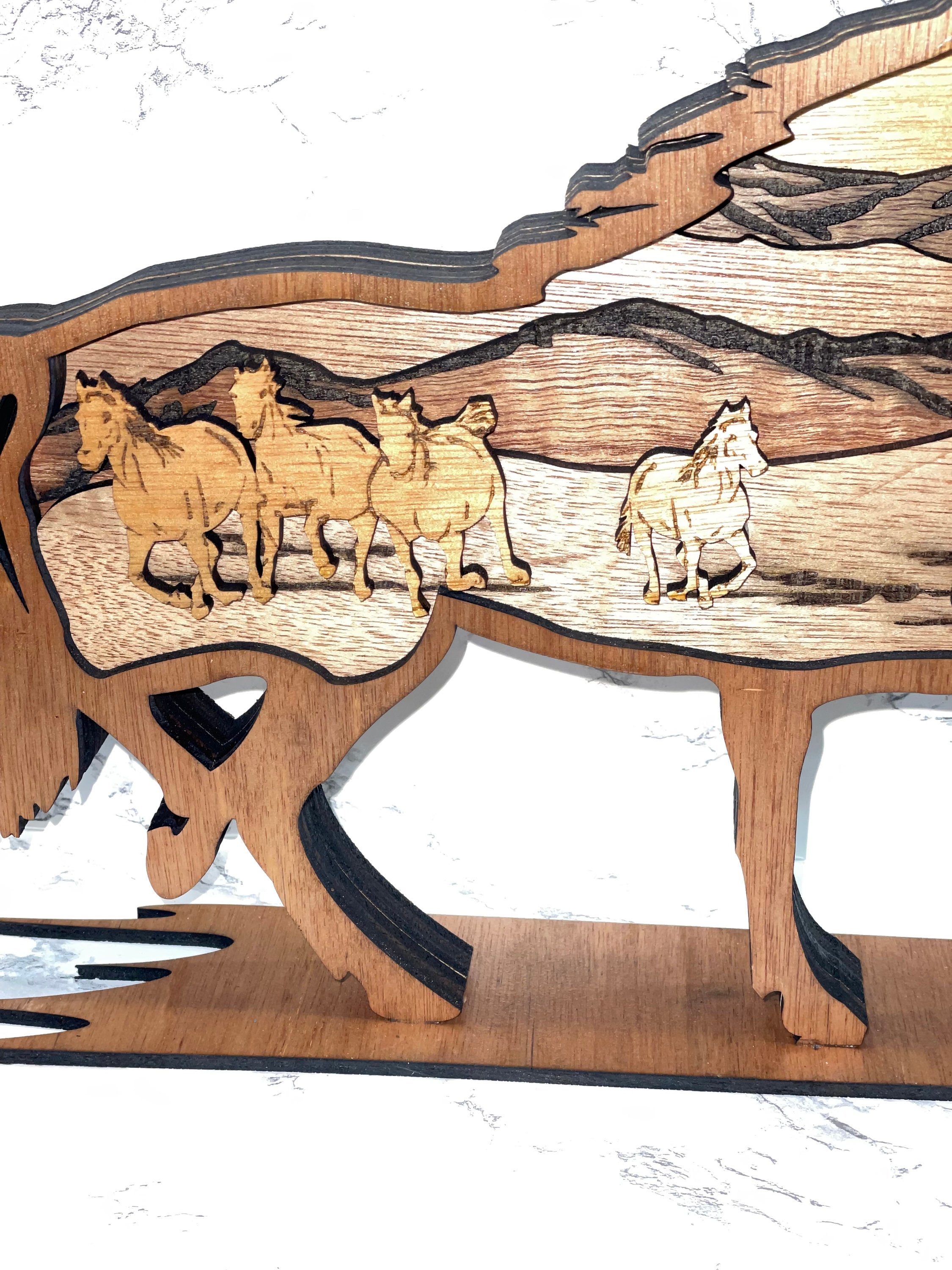 Wild Horse 3D Layered Art - Etsy