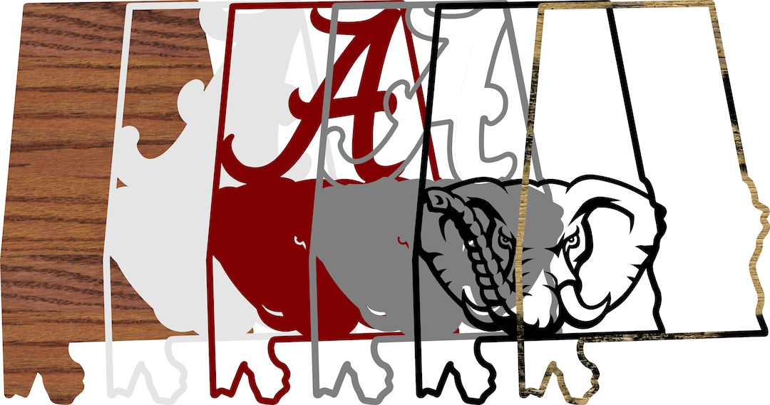 Alabama Roll Tide Wall Art Laser Cut File 3D Layered - Etsy