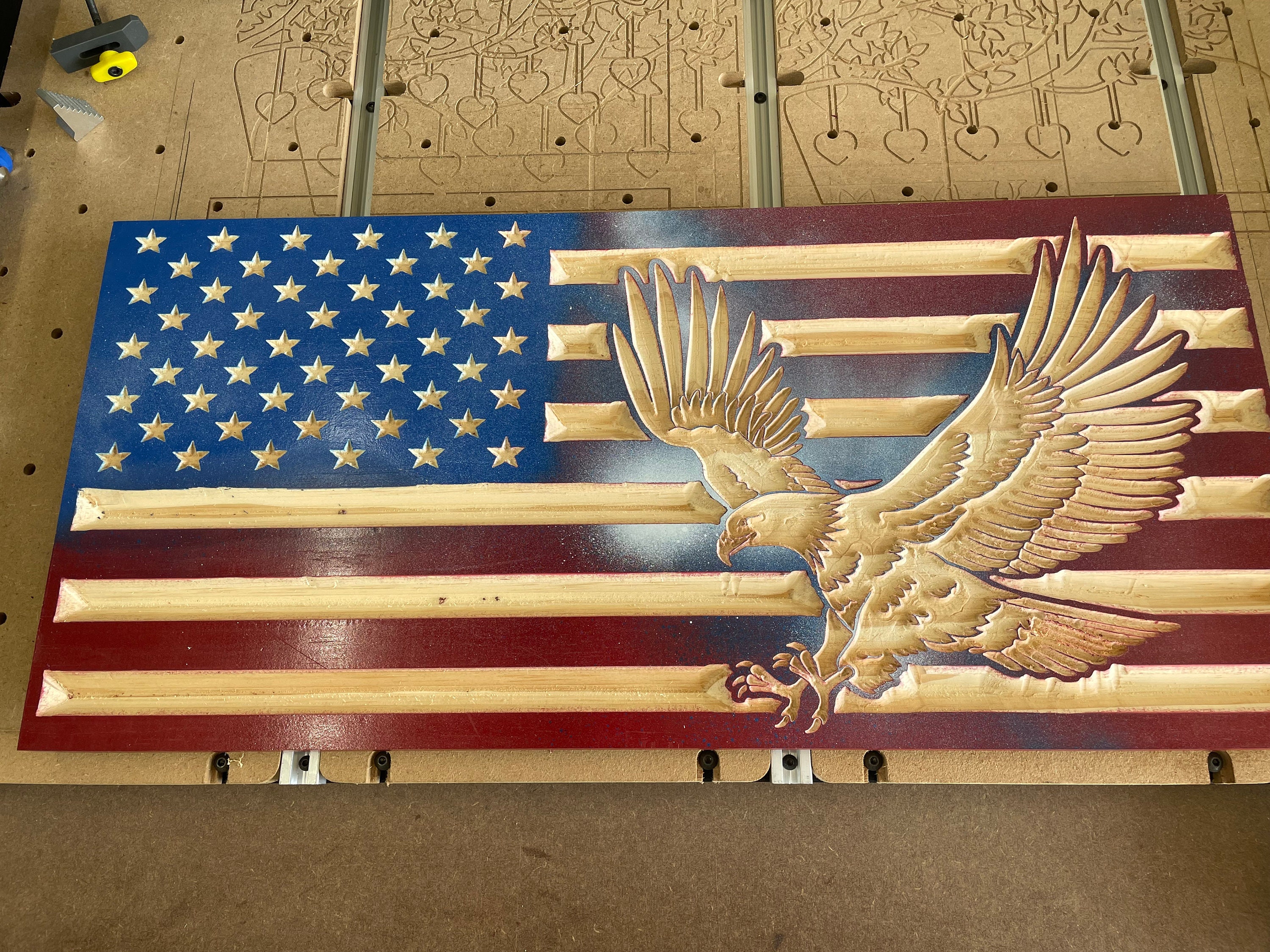 CNC American Flag With Eagle - Etsy
